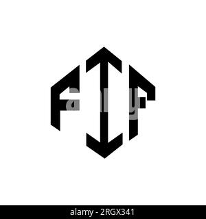 FIF letter logo design with polygon shape. FIF polygon and cube shape ...