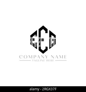 EEG letter logo design with polygon shape. EEG polygon and cube shape ...