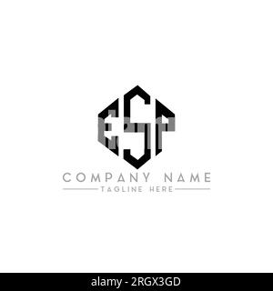 ESP letter logo design with polygon shape. ESP polygon and cube shape ...