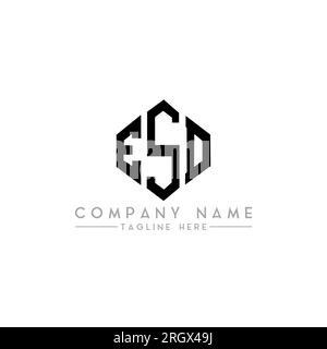 ESD letter logo design with polygon shape. ESD polygon and cube shape ...