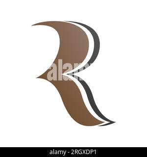 Brown and Black Wavy Shaped Letter N Icon on a White Background Stock ...