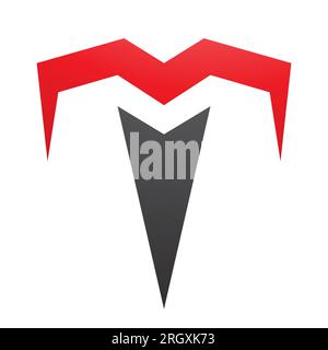 Red and Black Letter C Icon with Pointy Tips on a White Background ...