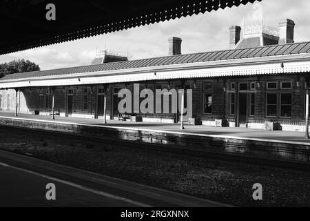 Dawlish train station with the line running right along the coast, also ...
