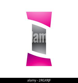 Magenta and Black Glossy Pillar Shaped Letter A Icon on a White ...