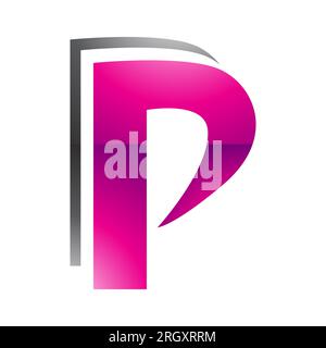 Magenta and Black Glossy Layered Letter J Icon on a White Background ...