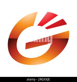 Orange and Red Striped Oval Letter G Icon on a White Background Stock ...