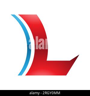 Red and Blue Concave Lens Shaped Letter L Icon on a White Background ...