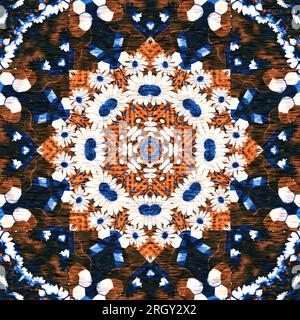 Indigo Blue white watercolor batik blur azulejos tile background ...