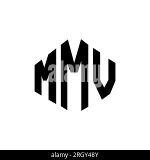 MMV letter logo design with polygon shape. MMV polygon and cube shape ...
