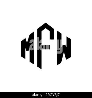 MFW letter logo design with polygon shape. MFW polygon and cube shape ...