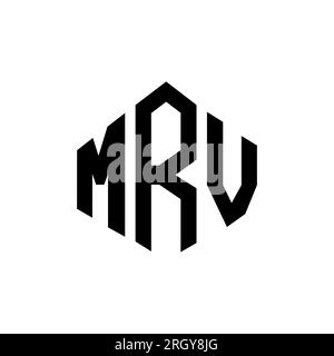 MRV letter logo design with polygon shape. MRV polygon and cube shape ...
