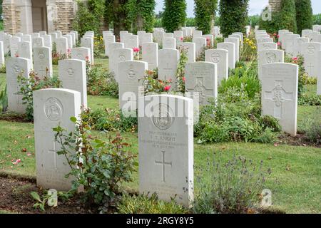 Ryes, France - 07 24 2023: Bazenville British Military Cemetery. View ...