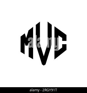 MVC letter logo design with polygon shape. MVC polygon and cube shape ...
