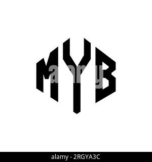 MYB letter logo design with polygon shape. MYB polygon and cube shape ...