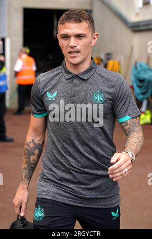 Newcastle United's Kieran Trippier arrives to the stadium ahead of the ...