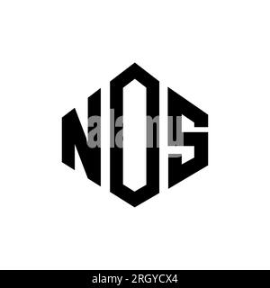NOS letter logo design with polygon shape. NOS polygon and cube shape ...