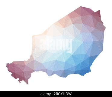 Network map of Niger. Country digital connections map. Technology ...