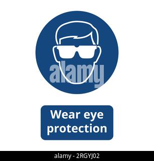 Danger Eye Protection Area Symbol Sign On White Background Stock Vector ...