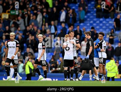Fulham players at full time during the Premier League match West Ham ...