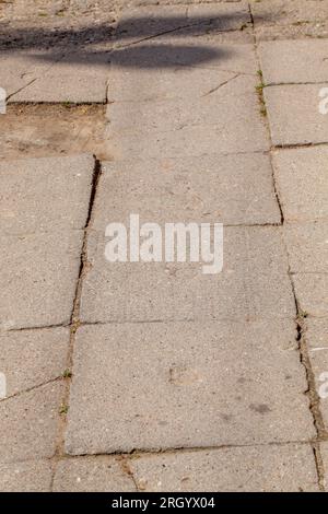 part of the highway made of concrete slabs and tiles, part of the road ...