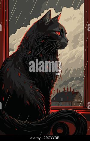 Cat animated style vector illustration Stock Vector Image & Art - Alamy