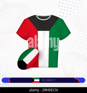 Flag of Kuwait on rugby ball. Round rugby icon with flag of Kuwait ...