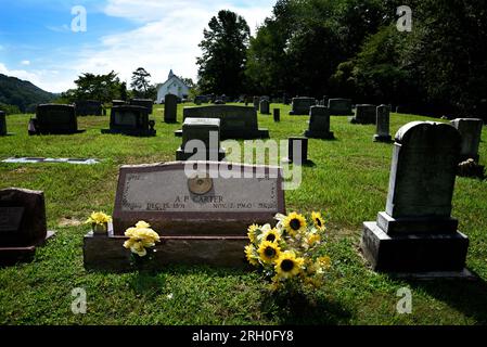The grave of country music pioneer and founder of the historic Carter ...