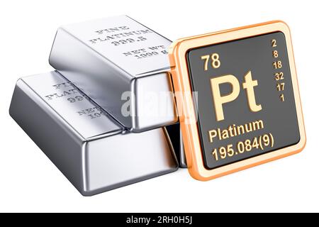 Element platinum on the periodic table of elements. Chemical element ...
