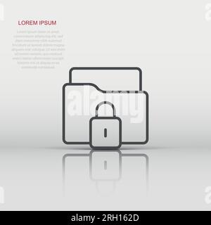 Files folder permission icon in flat style. Document access vector illustration on isolated ...