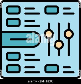 Techno synthesizer icon outline vector. Dj music. Audio instrument ...