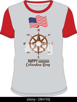 Happy Columbus Day Vintage T Shirt Design Stock Vector Image & Art - Alamy