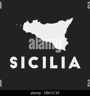 Sicily (Sicilia) Italian island map simple outline. Vector hand drawn ...