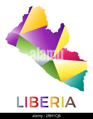 Liberia low poly logo. Colorful gradient travel logo of the country in ...