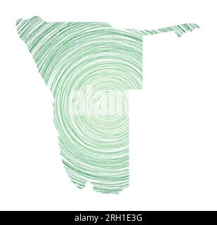 Africa map filled with concentric circles. Sketch style circles in the ...