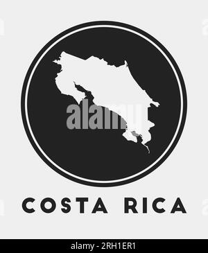 Costa Rica round badge vector. Country round stamp with the shape of ...