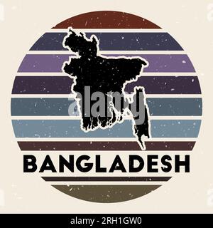Bangladesh round stamp. Round logo with country map and title. Stylish ...