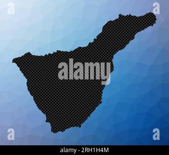 Tenerife map design. Shape of the island with beautiful geometric waves ...