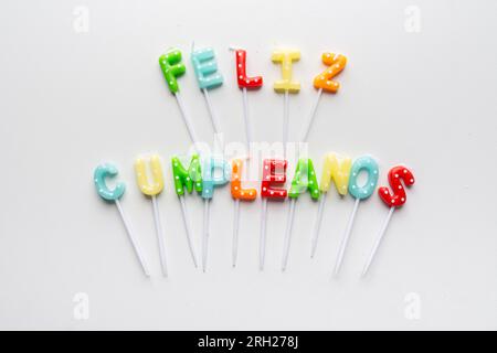 Translation: Happy birthday. The words in Spanish feliz cumpleaños ...