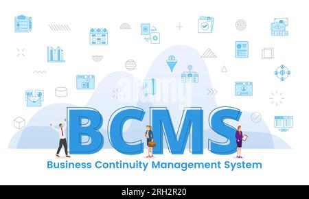 bcms business continuity management system concept with icon concept ...