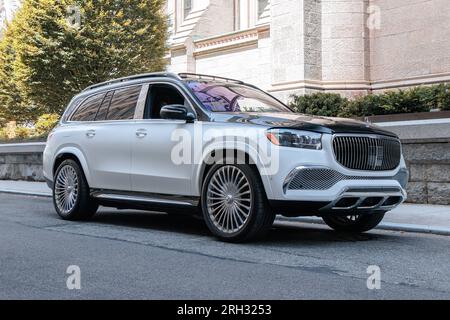 White New Mercedes GLS class. Thailand, Bangkok 07 april 2024 Stock ...