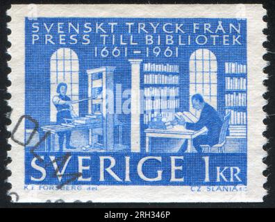 SWEDEN - CIRCA 1961: stamp printed by Sweden, shows Printer and Student ...
