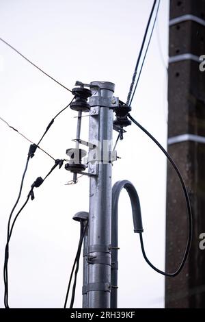 residential single-phase electrical consumption register metal pole ...