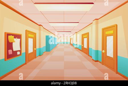 Cartoon School Hallway Background