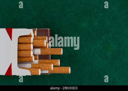 open pack of cigarettes standing isolated Stock Photo - Alamy