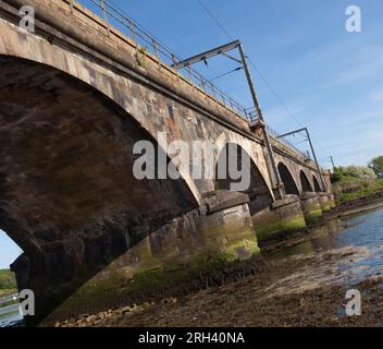 Queens Viaduct, railway viaduct Irvine, over the river Irvine, Ayrshire ...