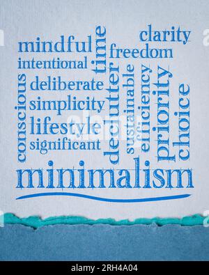 Minimalism word cloud concept Stock Photo - Alamy