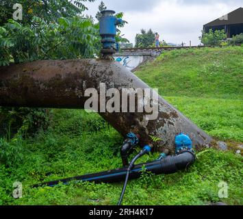 Valves on the gas pipeline. Gas cover. Transportation of fuel through ...