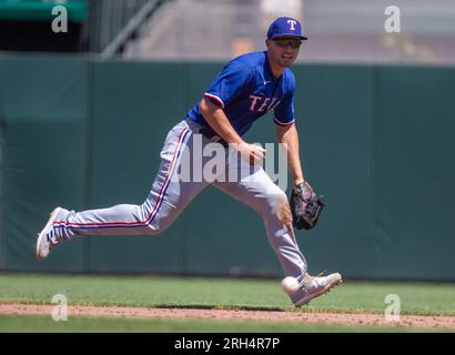 Texas Rangers' Corey Seager runs the bases after hitting a home run ...