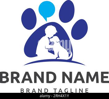 child and pet logo. logo made from combination logo between pet, child ...