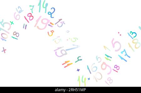 Color Numbers vector symbols. Seamless pattern of hand drawn brush ...